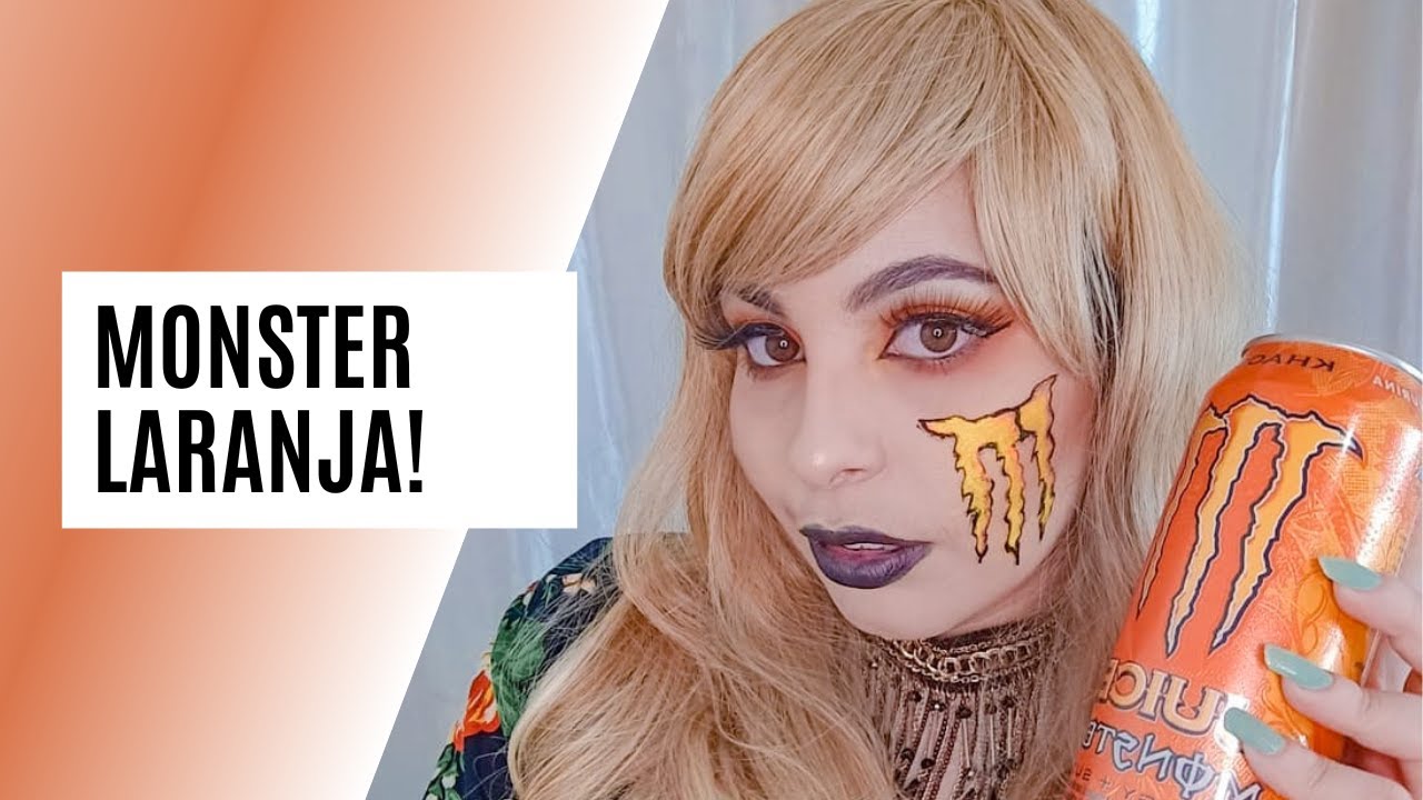 TUTORIAL MAKEUP: MONSTER ENERGY LARANJA - YouTube