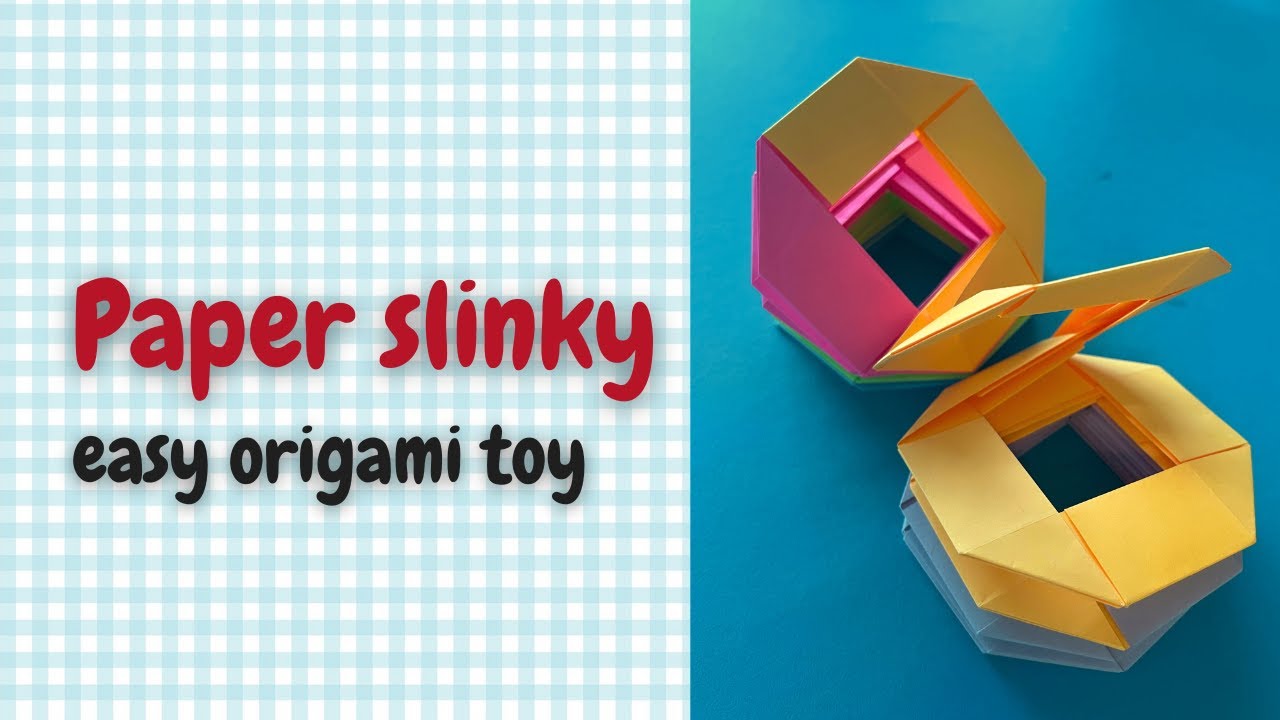 Make an easy origami slinky - colourful paper toy - YouTube