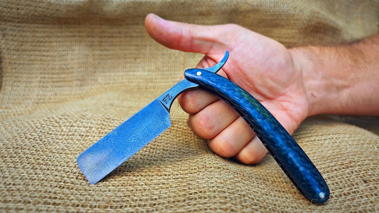 Making of the sharpest RAZOR from CRUCIBLE damascus STEEL - YouTube