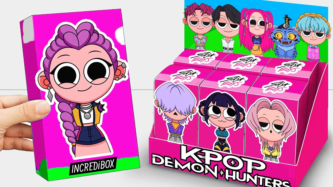 💜 Paper DIY💜 UNBOXING Incredibox Sprunki Rumi Box️🎵 Unboxing All KPOP ...