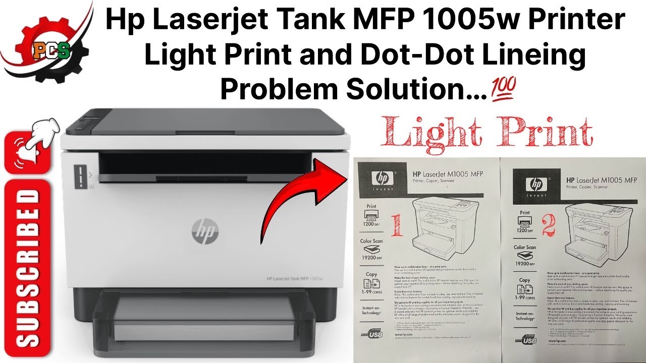 Hp Laserjet Tank MFP 1005w Printer Light Print and Dot-Dot Lineing ...