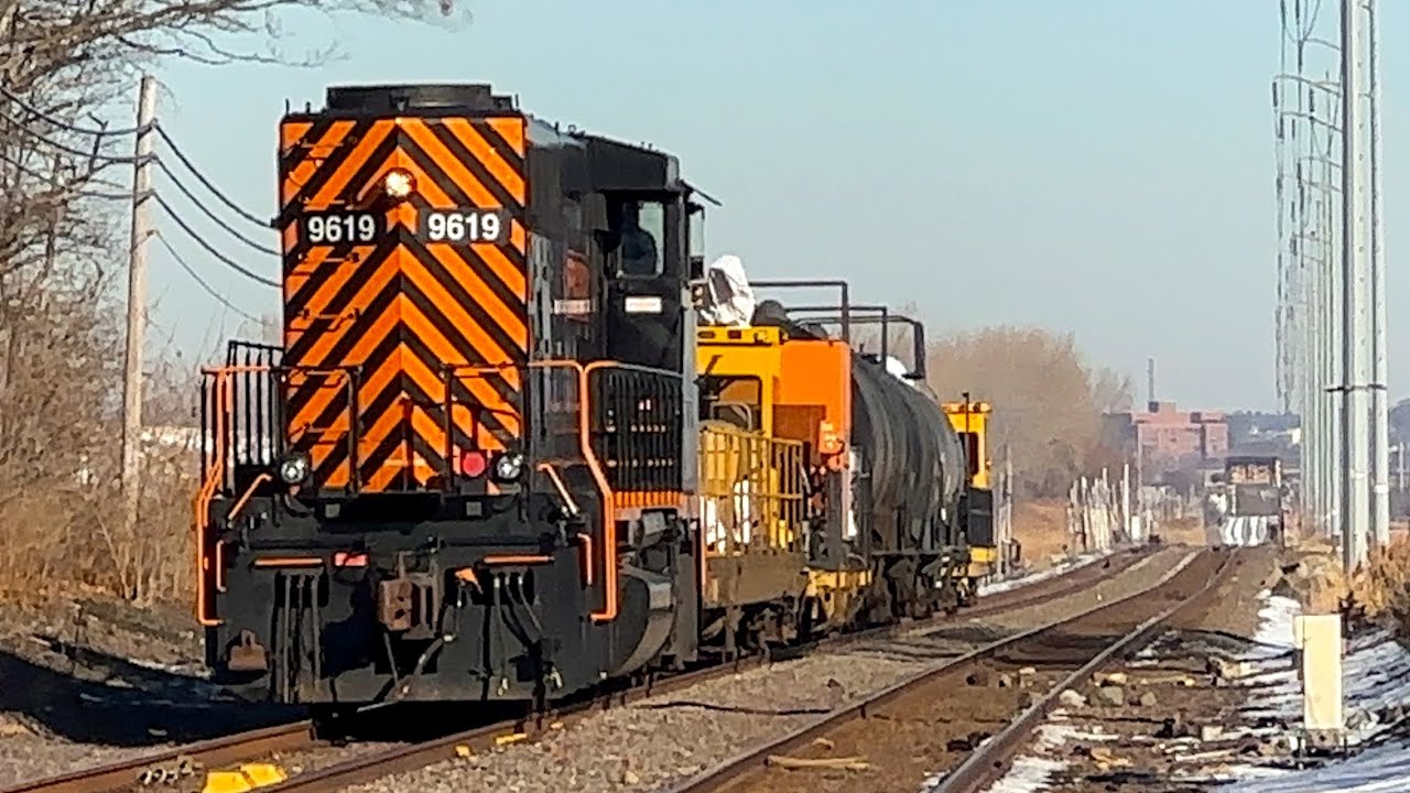 Rare MBTA Commuter Rail Work Train Move with 3 Sets of Power Wash Train ...