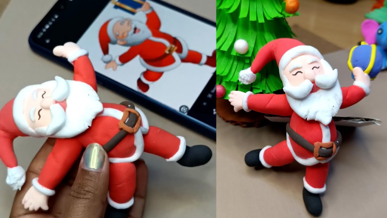 How to make Santa Claus using clay | Clay videos | Christmas decoration ...