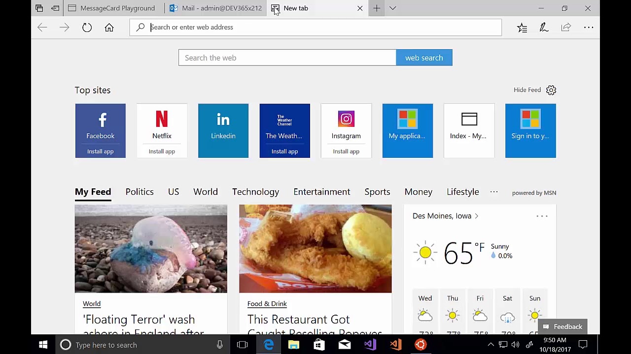 Cards and actions using Outlook Actionable Messages - YouTube