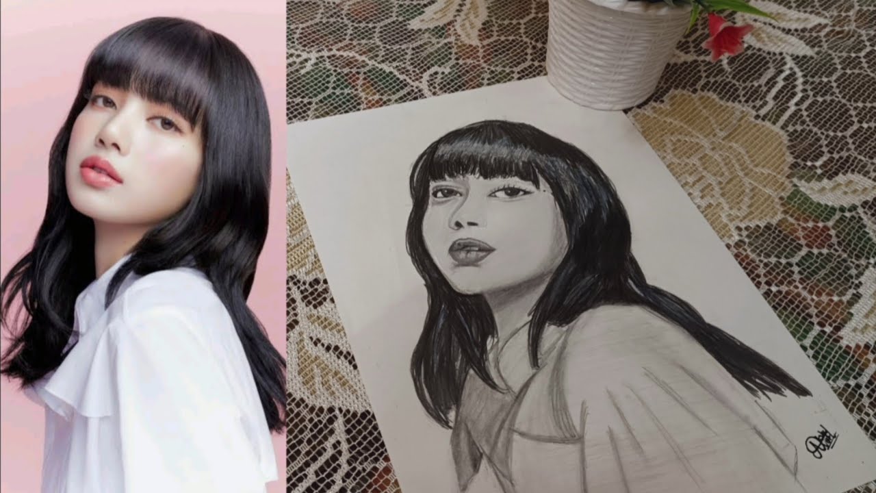 lisa sketch tutorial(🖤BLΛƆKPIИK💗) - YouTube