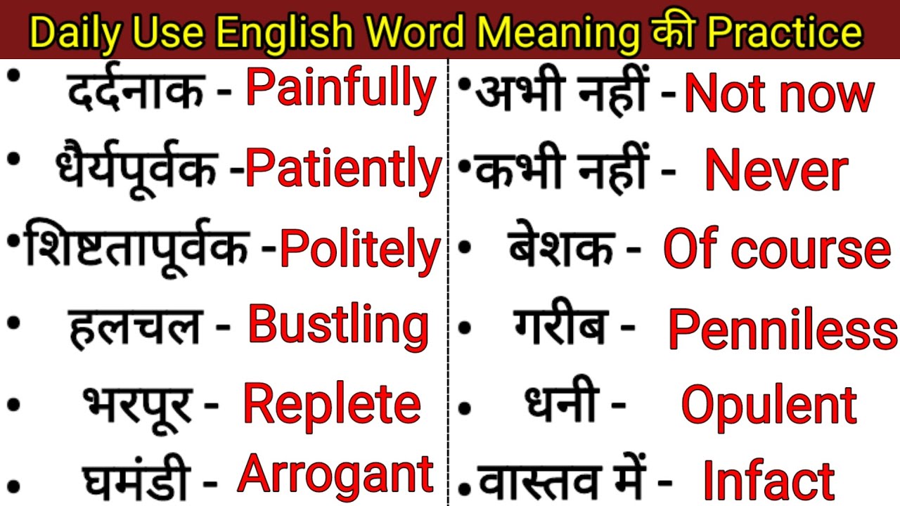 Daily Use English Words।।Word Meaning Dictionary।।Vocabulary & Fluency ...
