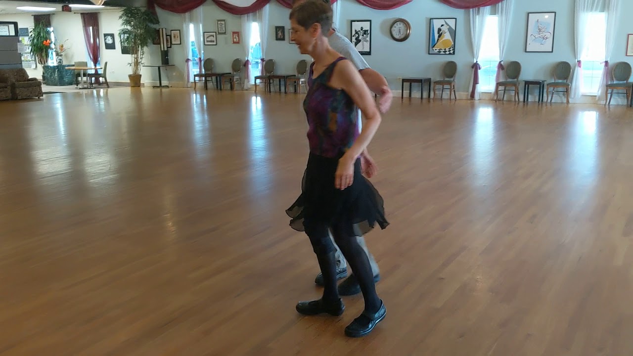 Double rollaway sinister turn in cross-step waltz - YouTube