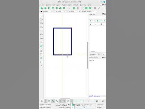 How to create a rectangle very fast with a specific dimension in LibreCAD #cad #geometricshapes ...