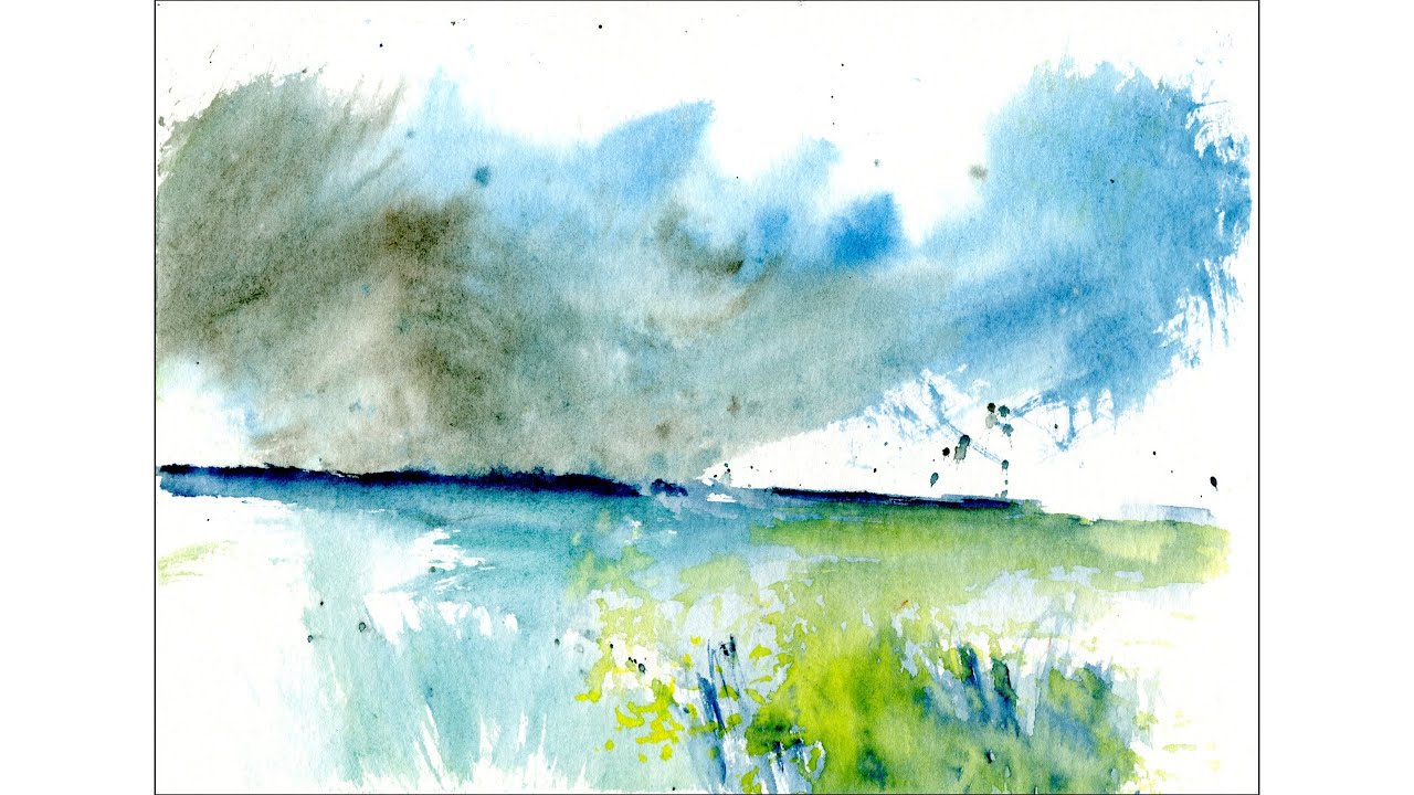 Loose spontaneous watercolor landscape painting - YouTube