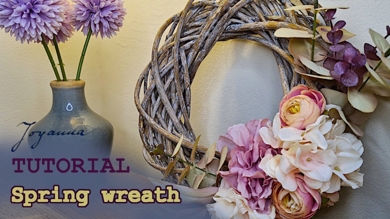 DIY * Spring wreath of artificial flowers - YouTube