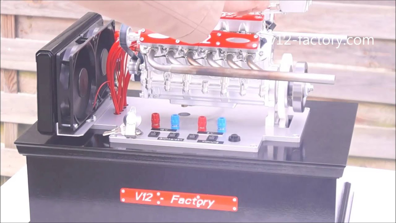 V12 Modellmotor 163ccm 4takt - YouTube