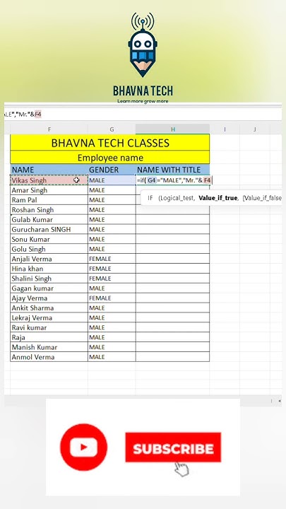 How to add Mr and Ms in Excel sheet ||Advance Excel|| #excel #exceltricks #computer # ...