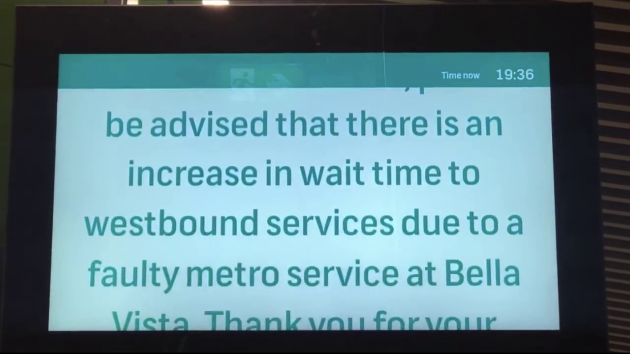 Sydney Metro Major 30 minute delay Platform Information Display and ...