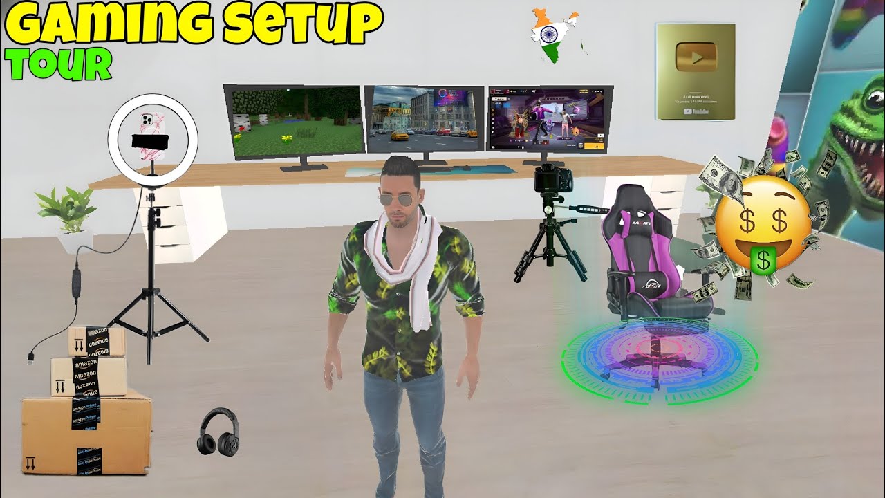 Finally 🥳 New Gaming Set-up Tour || indian theft auto 💥 - YouTube