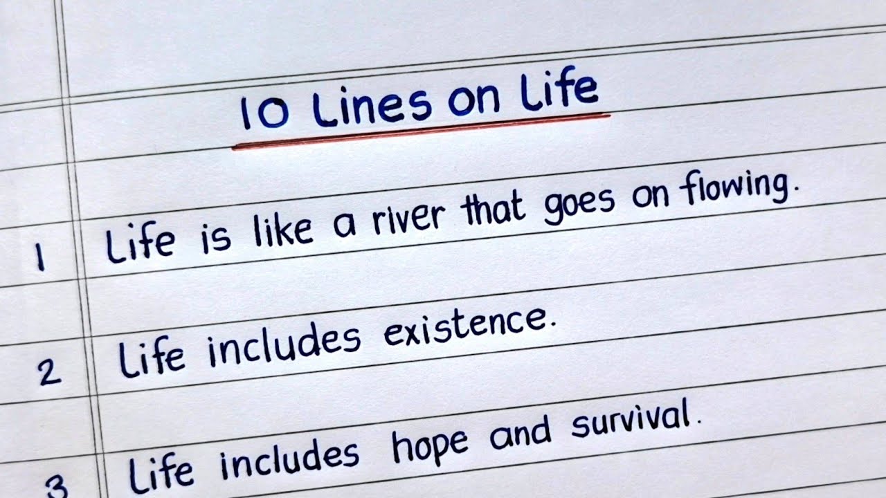 10 Lines on life essay in english - YouTube