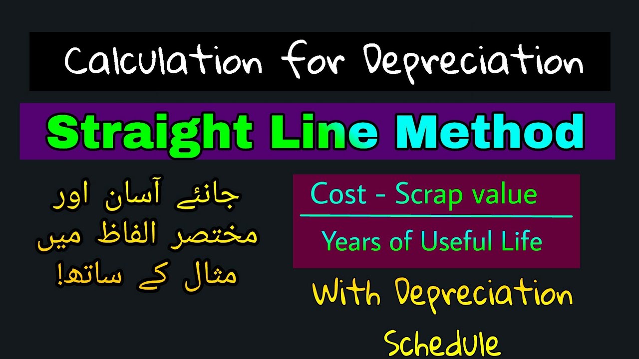 Straight Line Method | Method for calculation of depreciation - YouTube