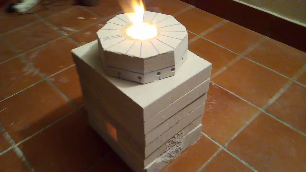 Stufa pirolisi v 2.0 costruita a mano con 4 blocchi di gasbeton - YouTube
