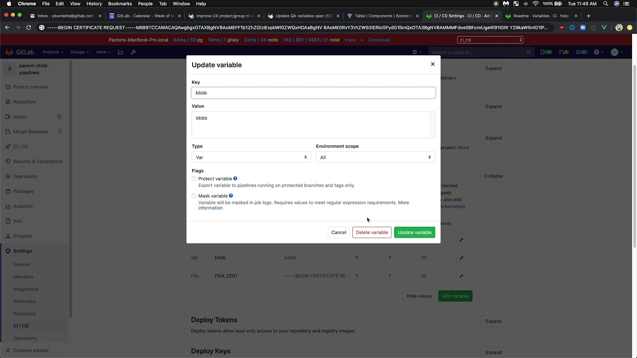 New CI variables UI - Walkthrough for UX - YouTube