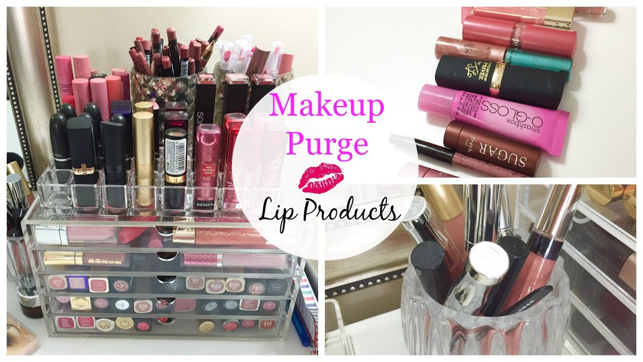 Makeup Purge 2015 | Lip Products - YouTube