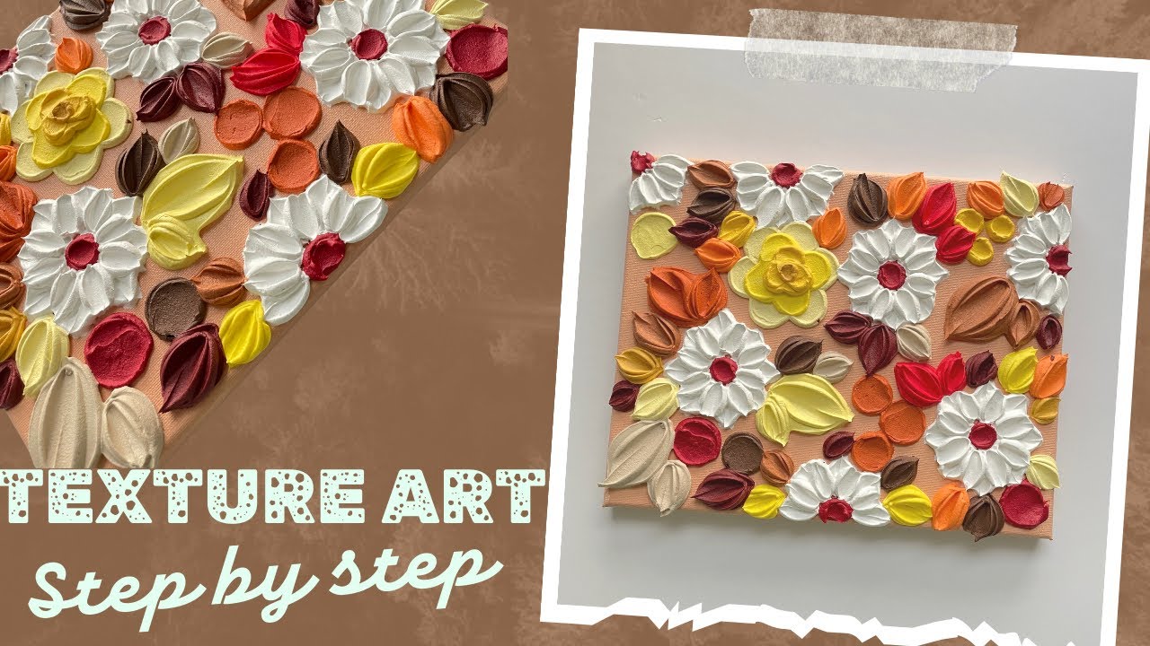 Fall decor ideas| fall canvas in textured art| step by step process ...