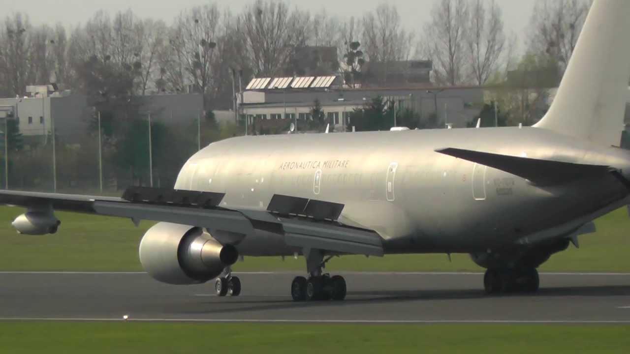 KC-767 tanker landing at Poznan Lawica Airport - YouTube