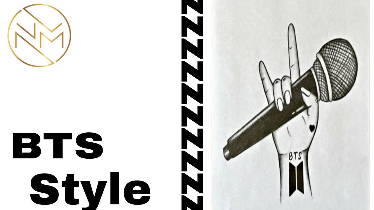 How to Draw BTS Mic | Mic Sketching | Easy Drawing and Sketching ...