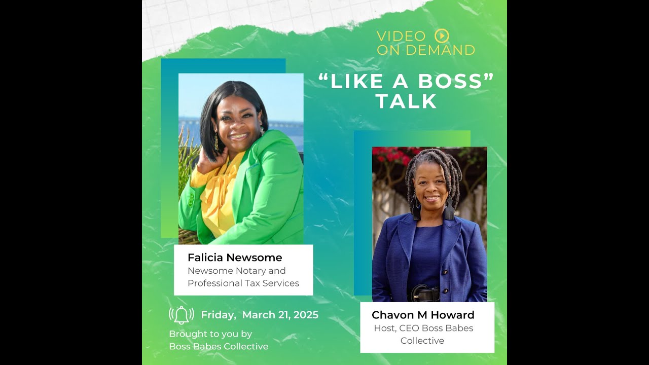 "Like a Boss" Talk featuring Falicia Newsome PART 2 (See videos for ...