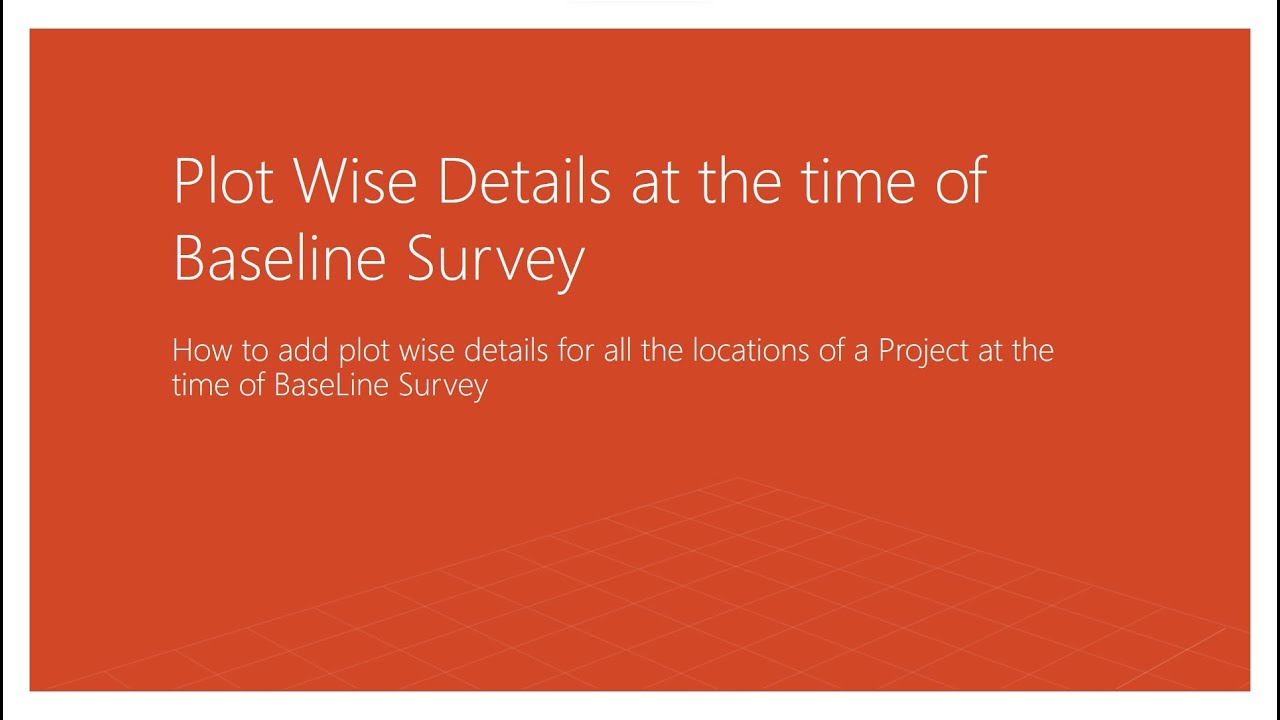 Plot wise Details at the time of Baseline survey - YouTube