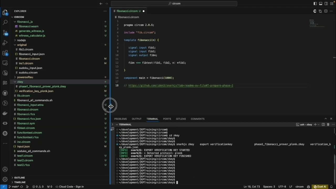 ZKP Programming - Circom - 1-4-7 - Fibonacci - Proof generation - YouTube