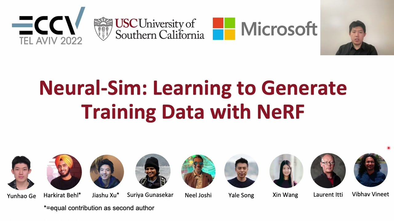 ECCV 2022-Neural-Sim: Learning to Generate Training Data with NeRF - YouTube