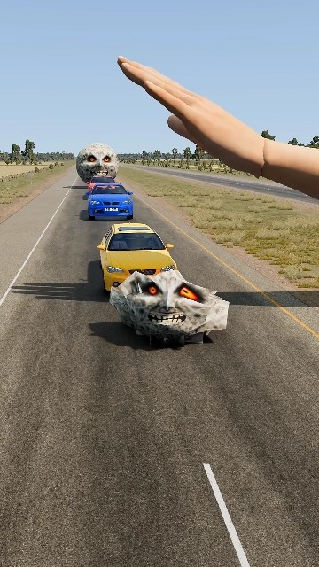 Cars vs Giant hand slap - BeamNG.Drive - YouTube