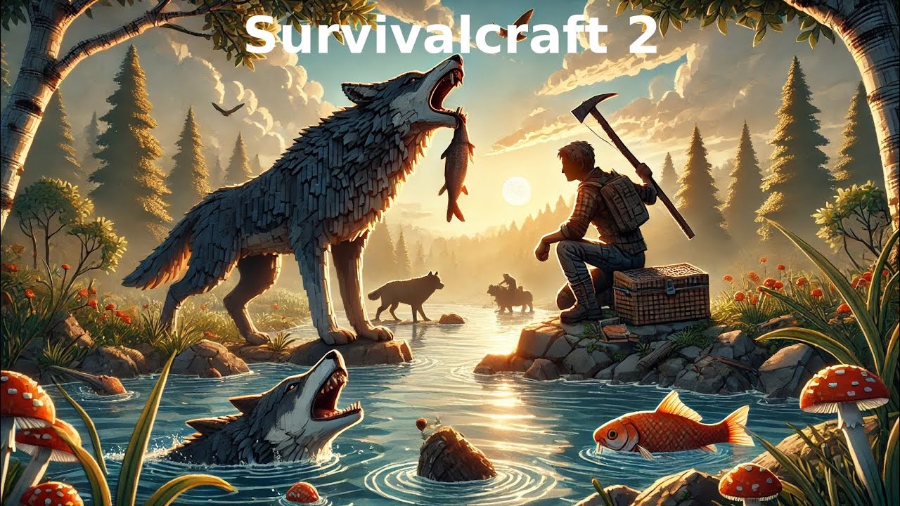 Survivalcraft 2. Building a Trap and Catching a Turkey. Harvesting Rice ...
