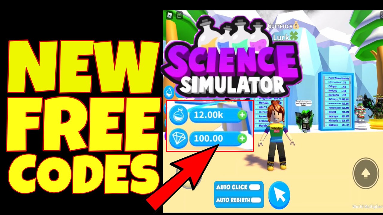 *ALL* FREE CODES SCIENCE SIMULATOR - FREE Research + FREE Gems + FREE ...