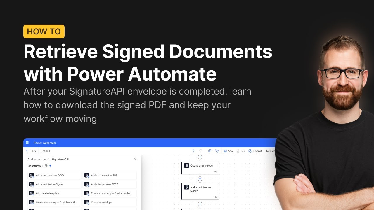 Retrieve Signed Documents Using SignatureAPI and Power Automate - YouTube