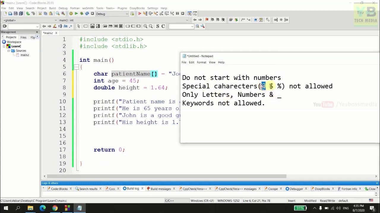 Variables And Datatypes C Programming Malayalam Tutorial Part 9 Of 27 Youtube