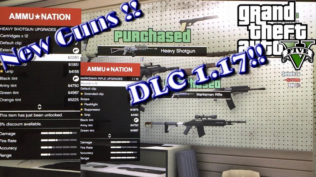 GTA 5 Online New Guns 1.17 "NEW" - YouTube