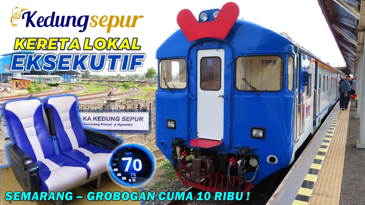 KERETA EKSEKUTIF MURAH TIKET 10 RIBU !! Naik KA Kedungsepur Semarang Ngrombo, Pakai KRD MCW 302 ...