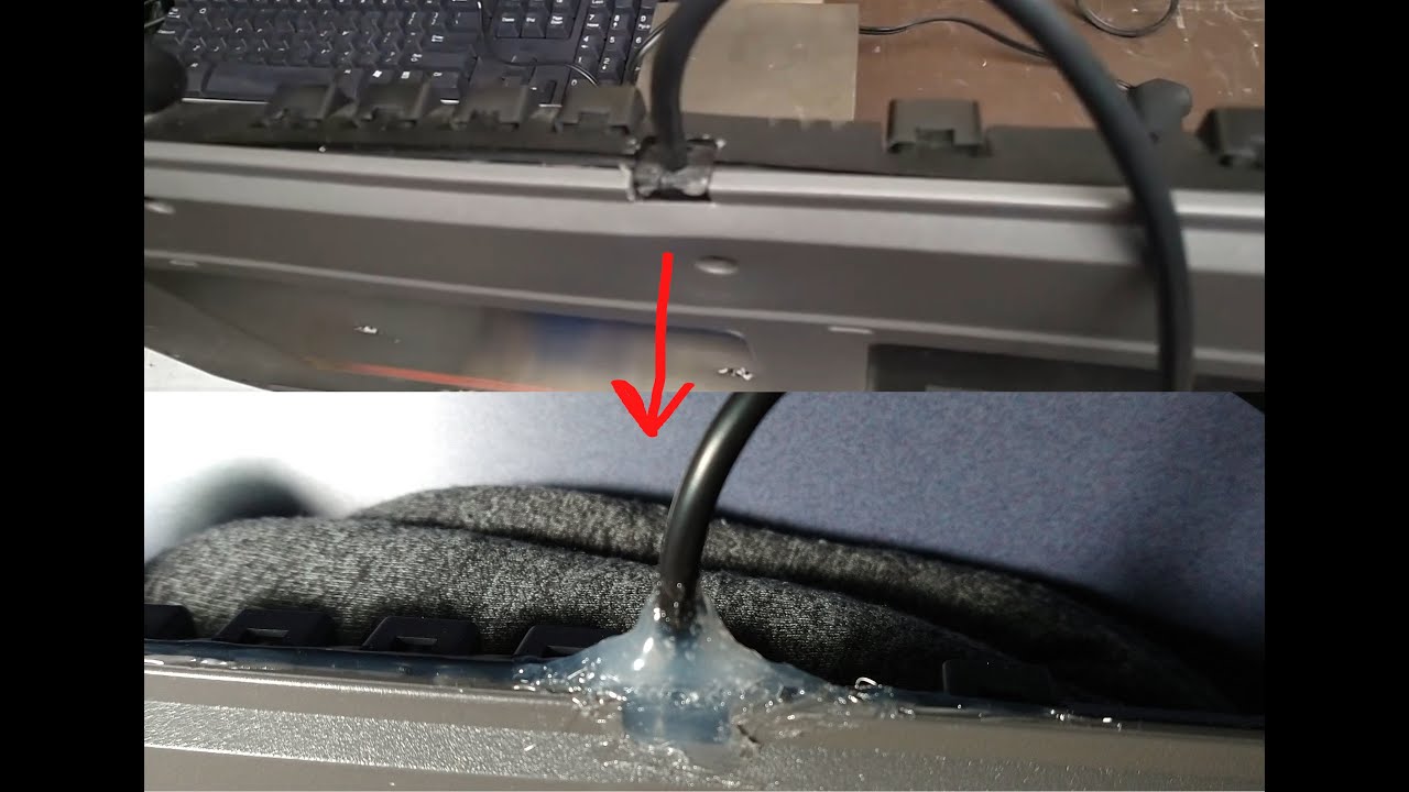 PC Keyboard strain relief fix for the cable - YouTube