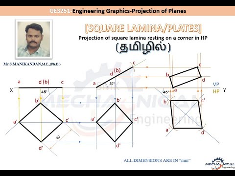 GE3251-EG/Projection of planes/ [SQUARE LAMINA/PLATES]/ Resting on a ...
