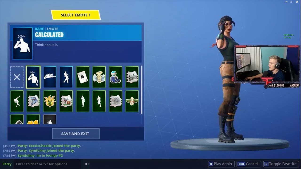 Tfue Shows His Fortnite Locker All Emotes, Back Blings, & Pickaxe ...
