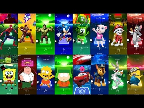 Ultimate Cartoon & Superhero Music Challenge | Tiles Hop Mashup 🎵 - YouTube