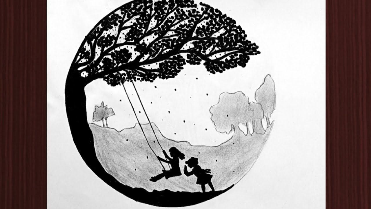 Pencil Circle Drawing || Pencil Drawing In Circle Step by Step ...