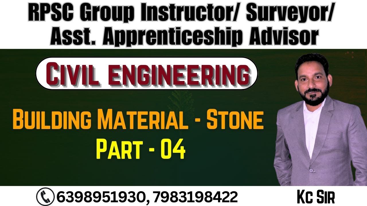 RPSC GROUP INSTRUCTOR CIVIL ENGINEERING II BUILDING MATERIAL II STONE ...