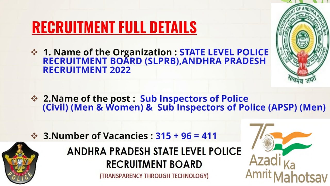 AP Police SI Recruitment 2022 | AP Sub Inspector Of Police Recruitment ...