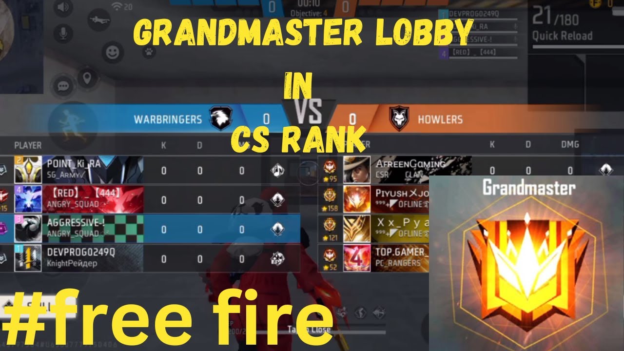 cs rank lo grandmaster lobby || #csrank || #freefire ...