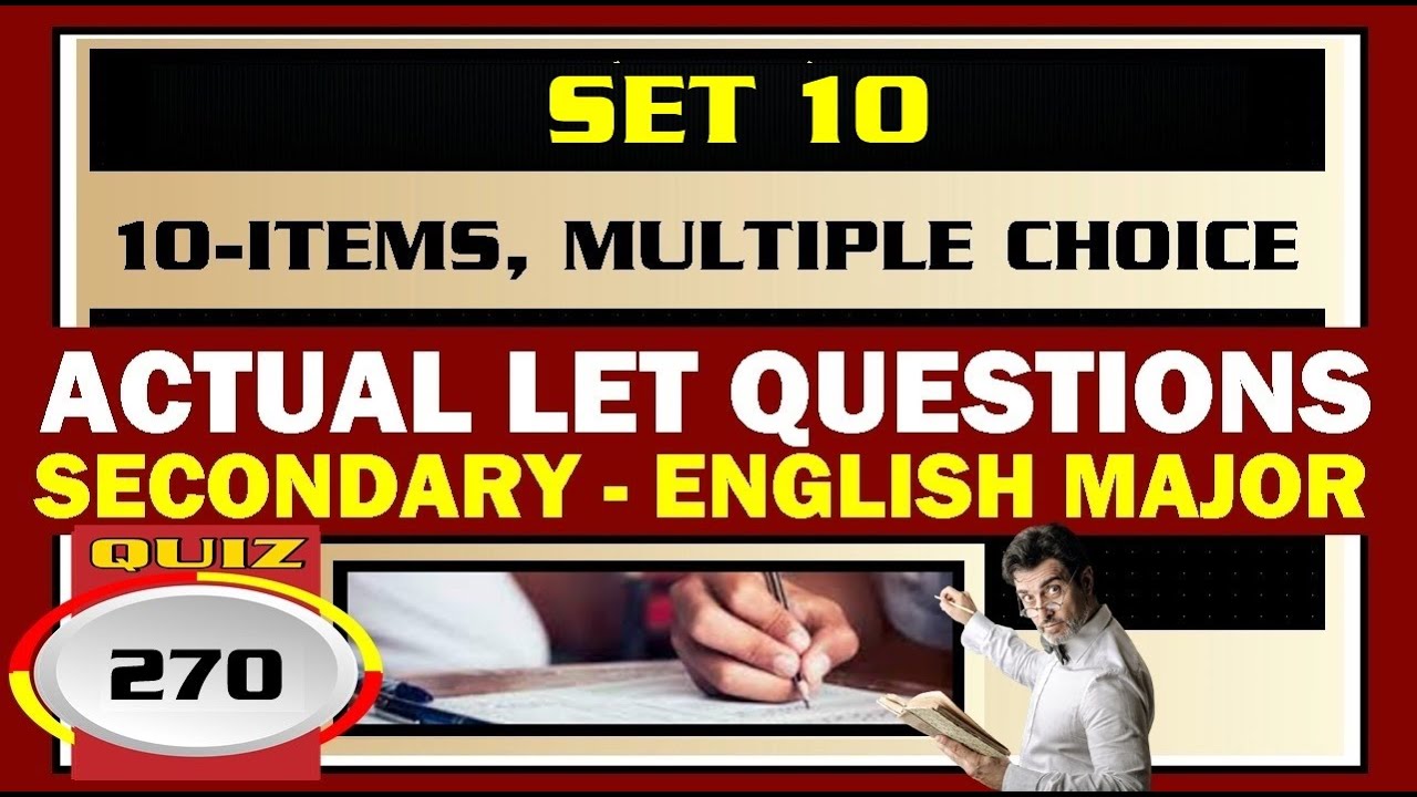 Quiz 270: ACTUAL LET QUESTIONS ll ENGLISH MAJOR ll SET 10 - YouTube