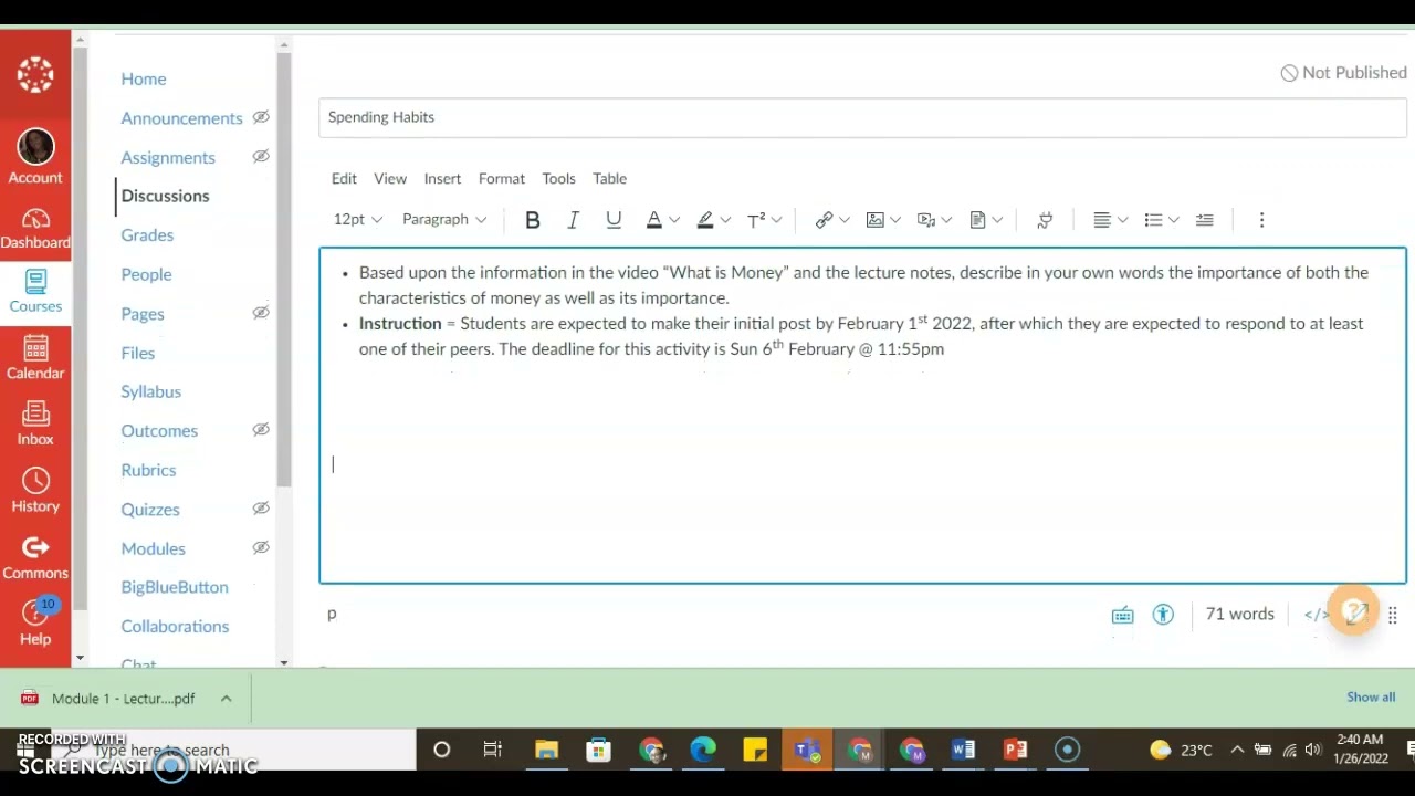Creating A Discussion In Canvas YouTube Creating A Discussion In Canvas YouTube