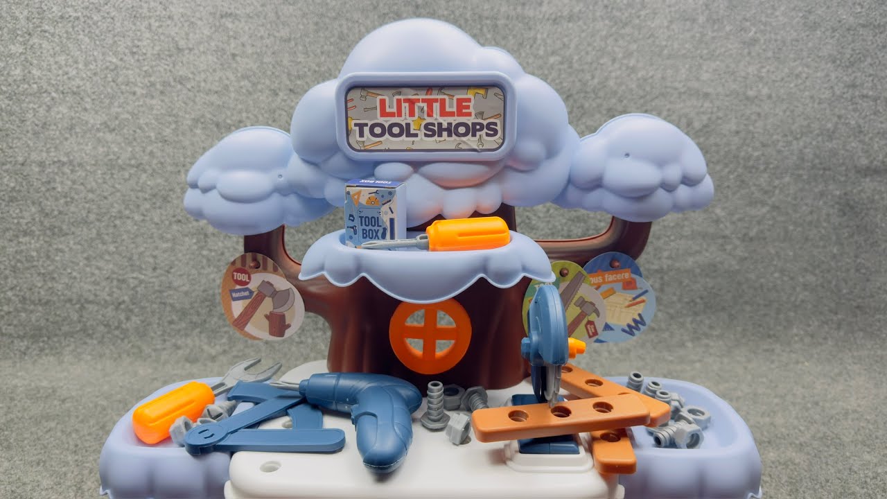 4 Minutes Satisfying with unboxing Little Tool Shop Tree House Play set ...