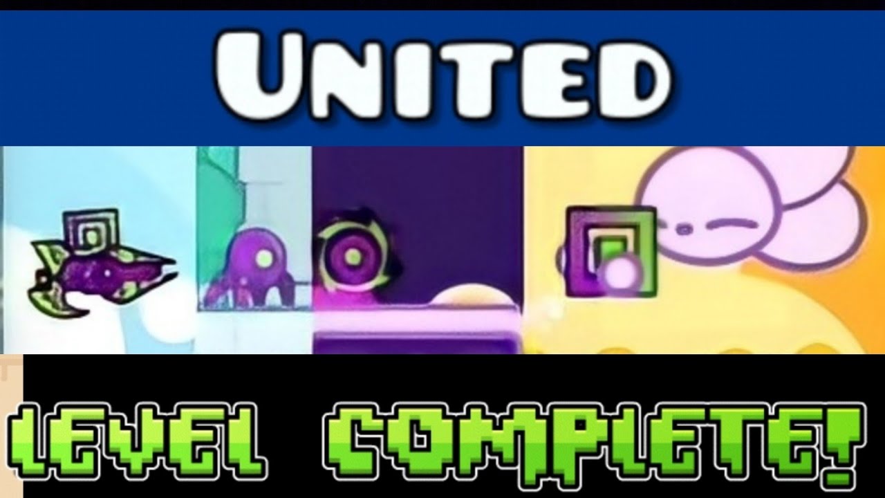 UNITED. Geometry dash, проходим уровень hard. - YouTube