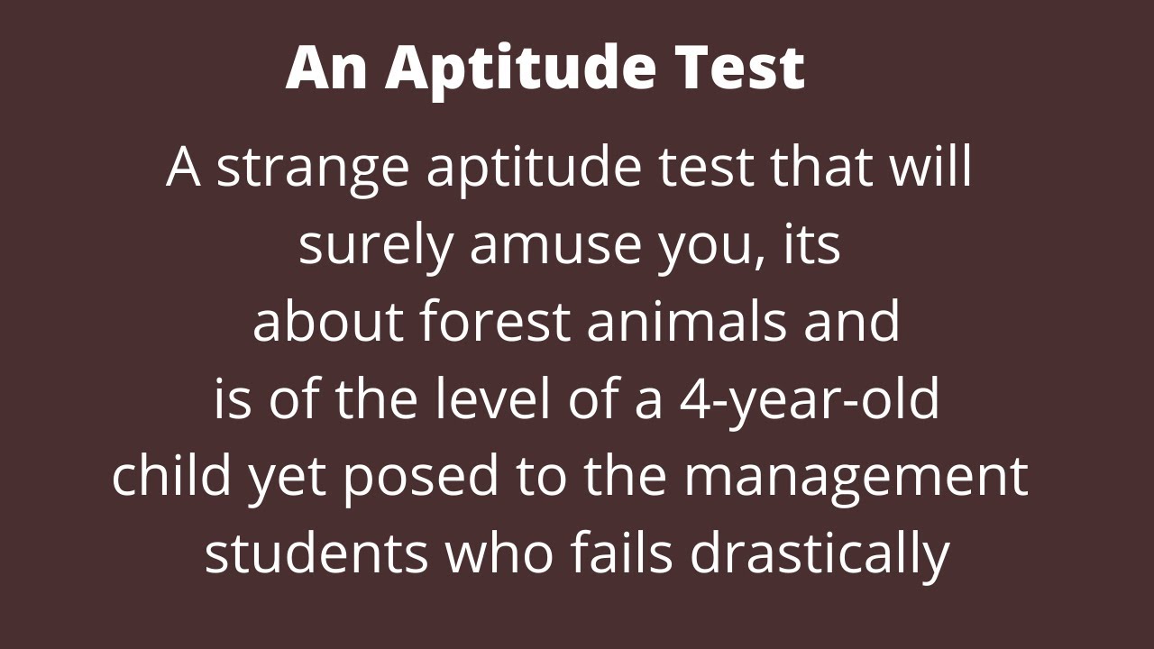 Enjoy this Funny Aptitude Test , humorous hilarious funny - YouTube
